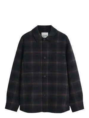 Cos Double-faced Wool Overshirt - Navy