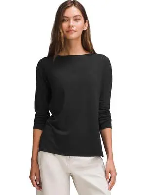 Lululemon Relaxed-fit Boatneck Long-sleeve Shirt - Black