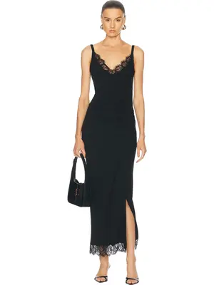 Simkhai Yulia Draped Midi Dress - Black