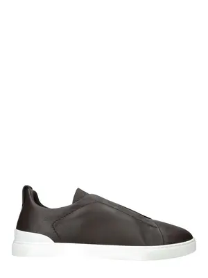Zegna Shearling Triple Stitch Secondskin Sneakers - Brown