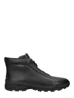 Zegna Leather Triple Stitch Vetta Sneakers - Black