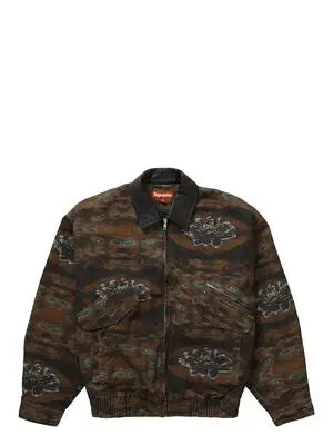 Supreme Leather Collar Utility Jacket - Peacock