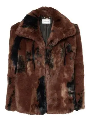 Victoria Beckham Faux Fur Jacket - Brown