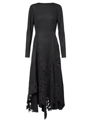 OSCAR DE LA RENTA Oscar De La Renta Peony Asymmetric Midi Dress