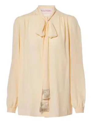 Valentino Garavani Silk Crêpe De Chine Shirt - Beige