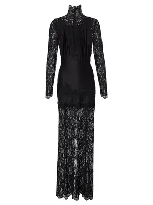 Rabanne Lace-trimmed Maxi Dress - Black