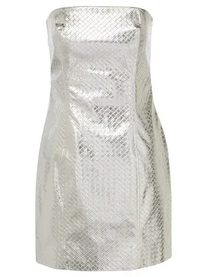 Remain Birger Christensen Braided Metallic Mini Dress - Silver