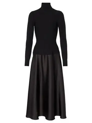 SIMKHAI Frances Knitted Satin Midi Dress