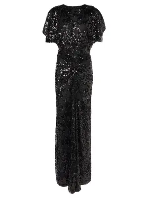 Victoria Beckham Sequined Gown - Black