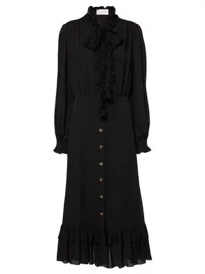 Valentino Garavani Silk Georgette Midi Dress - Black