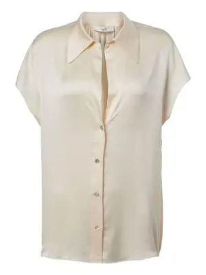 Vince Silk Satin Blouse - White