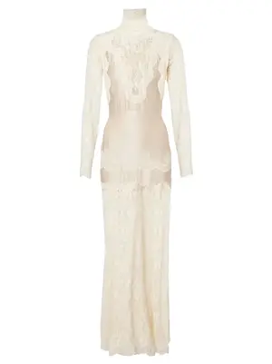 Rabanne Lace-trimmed Maxi Dress - White