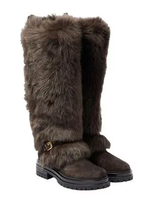 GIANVITO ROSSI Gianvito Rossi Maverick Shearling And Suede Boots