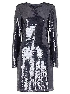 Whistles Sequin Mini Dress - Barely Black