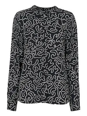 Whistles Chain-print Woven Shirt - Black