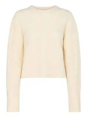 Whistles Cable-knit Wool-blend Jumper - Cream