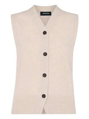 Whistles V-neck Wool Vest - Brown