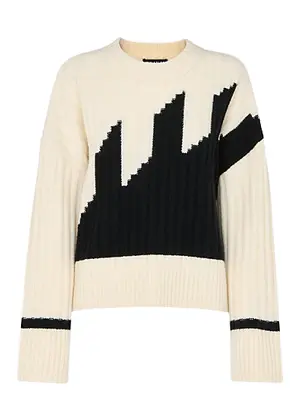 Whistles Graphic-intarsia Wool-blend Jumper - Cream