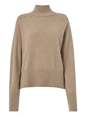 Whistles Funnel-neck Cashmere Jumper - Brown
