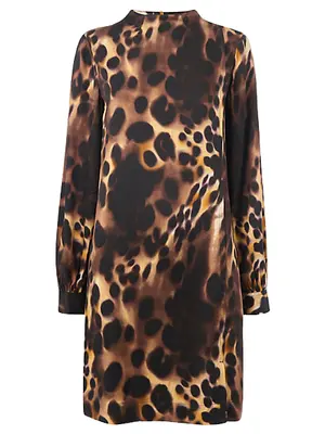 Whistles Cleo Leopard-print Mini Dress - Multi-coloured