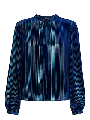 Whistles Devore Velvet-texture Woven Blouse - Multi-coloured