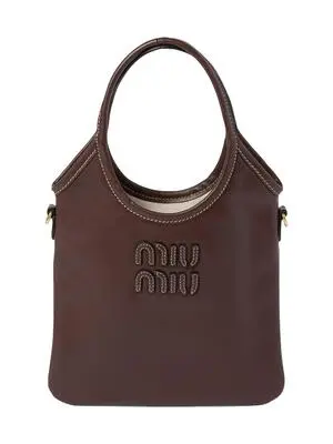 Miu Miu Leather Top-Handle Bag Brown