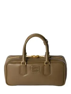 Miu Miu Leather Arcadie Top-handle Bag - Green