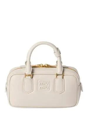 Miu Miu Leather Arcadie Top-handle Bag - Neutral