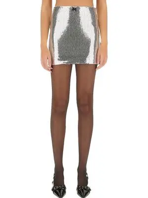 Remain Birger Christensen Mini Skirt - Silver