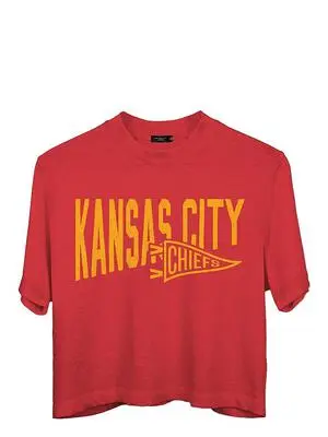 Junk Food Clothing Nfl Kansas City Chiefs Dual Threat Crop Tee - Licorice