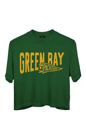 Junk Food Clothing Nfl Green Bay Packers Dual Threat Crop Tee - Hunter