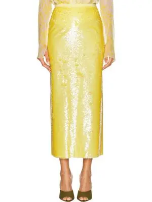 SEV Sequin Midi Skirt - Yellow