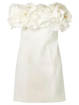 Carolina Herrera Strapless Ruffled Mini Dress - White