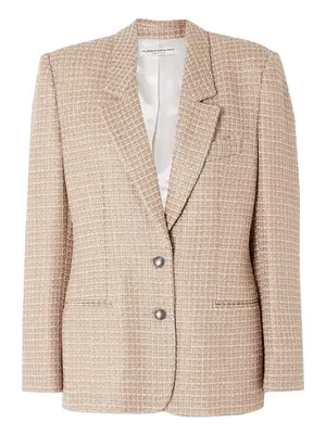 ALESSANDRA RICH Alessandra Rich Oversized Sequined Checked Bouclé-Tweed Blazer
