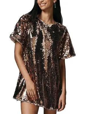 Maeve Sequin Mini Dress - Gold