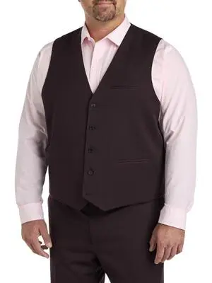 OAK HILL BY DXL Microstripe Vest - Burgundy