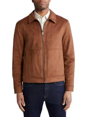 Hart Schaffner Marx Westwood Water Resistant Faux Suede Jacket - Caramel