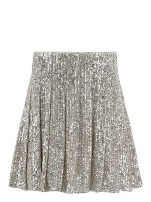 LOLA + THE BOYS Sequin Skirt - Silver