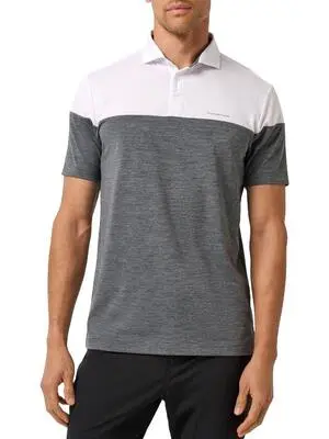 Travis Mathew Heater Pro Colorblock Performance Polo - White
