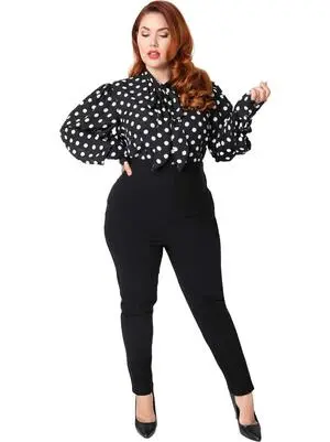 Unique Vintage Unique Vintage Plus Size Rizzo Cigarette Pants Black