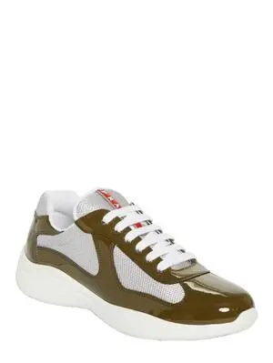 Prada Prada America's Cup Vernice Sneakers Loden/ Argento