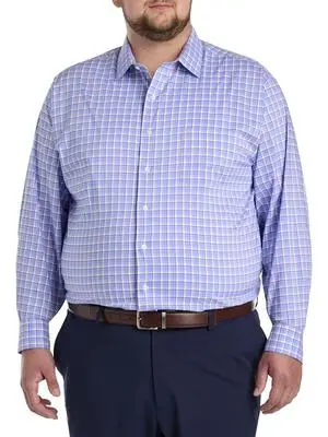 SYNRGY BY DXL Plaid Dress Shirt - Blue
