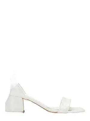 FOREVER & ALWAYS SHOES Athena Low Heel Sandals With Ankle Straps - Ivory