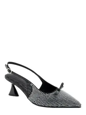 Aerosoles Janice Pointed Toe Slingback Pumps - Black Satin