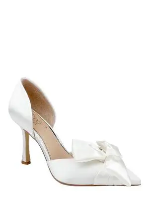 Badgley Mischka Sidney Pointed Toe D'orsay Pump - Ivory Satin