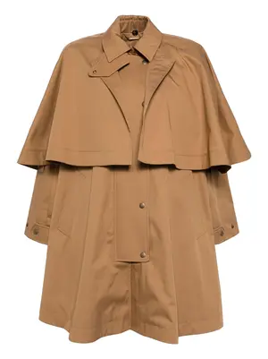 Chloé Cotton Gabardine Parka Coat - Brown