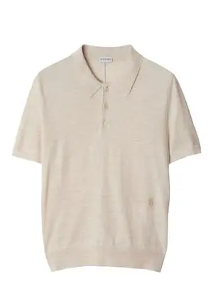 Burberry Wool Polo Shirt - Neutrals