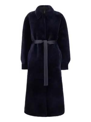 BLANCHA Shearling Reversible Coat - Blue