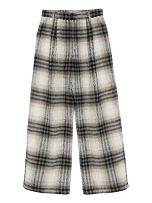 B+AB Check Tucked Trousers - Neutrals