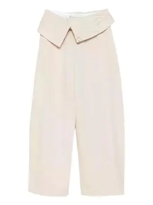 JW Anderson Fold-over Wide-leg Trousers - Neutrals